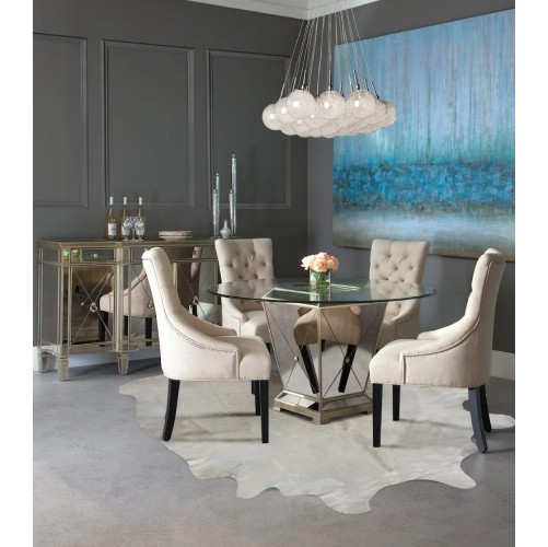 Borghese Round Dining + 4 Nicasio Chair